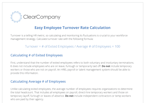 Calculate Employee Turnover Rate: A Simple Guide | ClearCompany