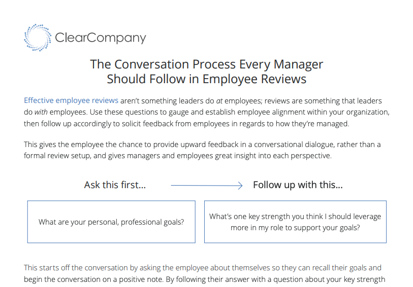 Create Effective Performance Review Conversations | ClearCompany