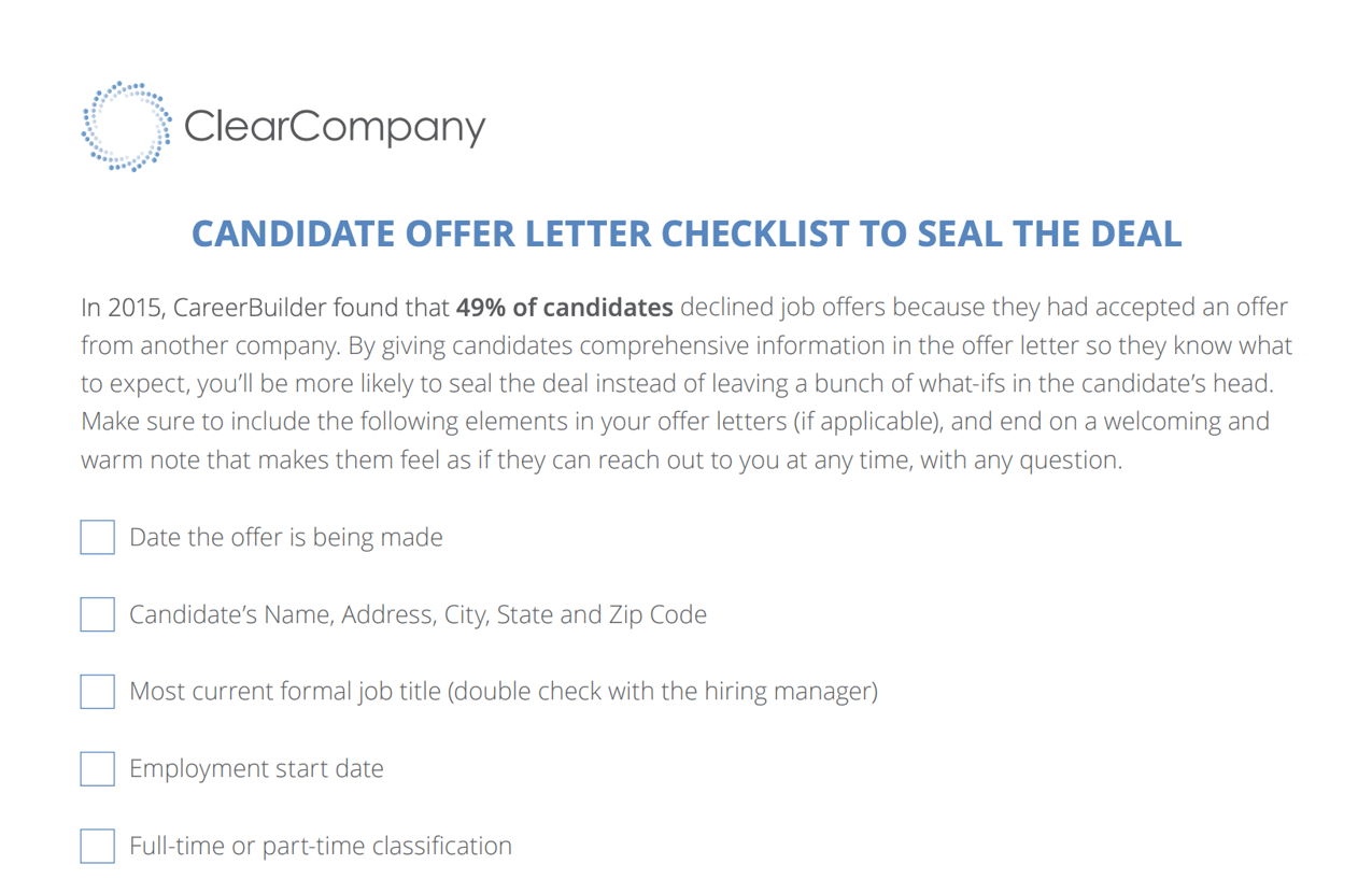 A Definitive Guide to the Employee Offer Letter | ClearCompany