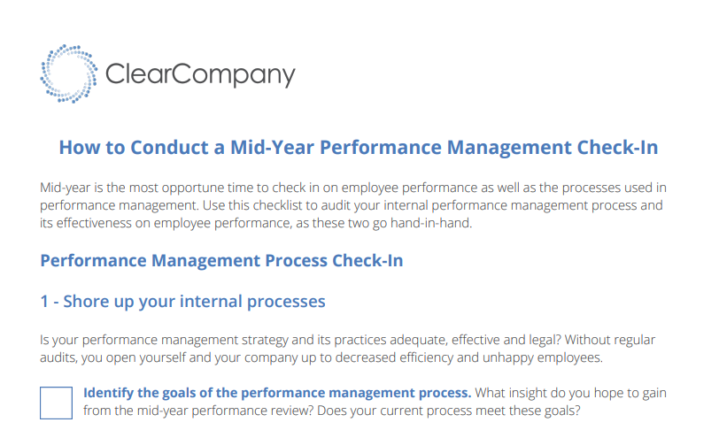 Conducting a Mid-Year Performance Management Check-In | ClearCompany